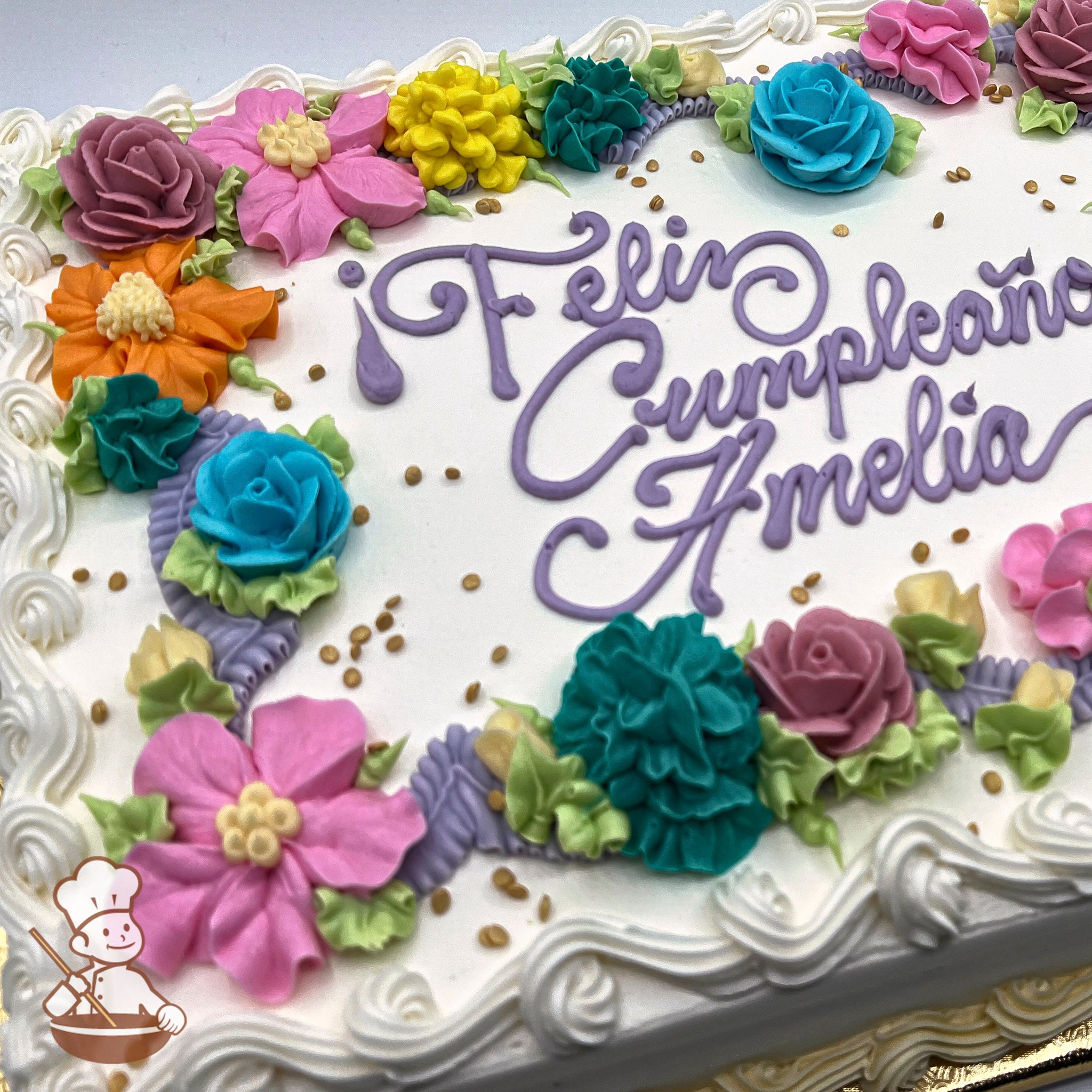 Assorted Florals Border Cake & Freedom Bakery – Watsonville & Monterey