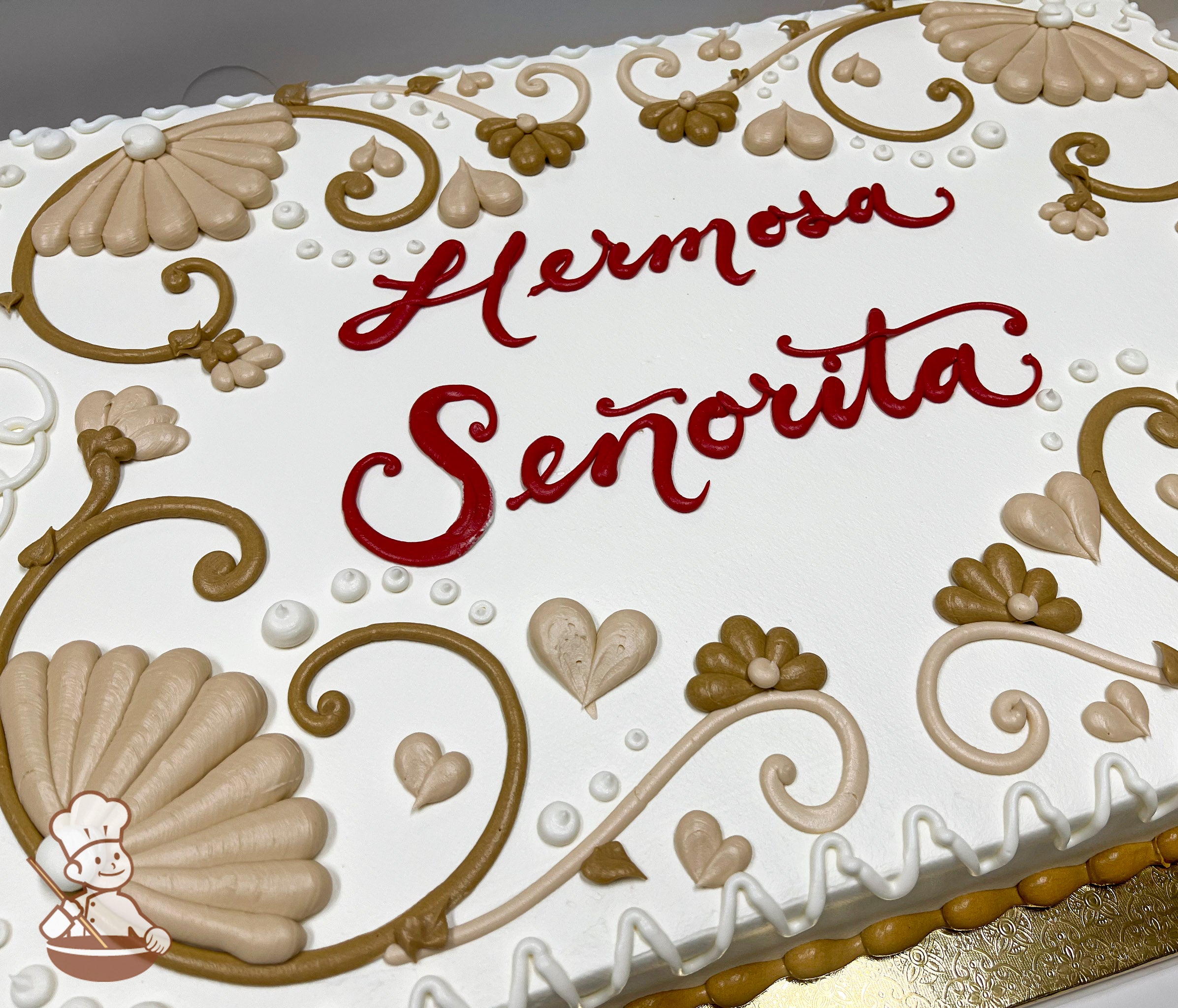 Fanning Petals and Scrolls with Hearts Cake & Freedom Bakery ...