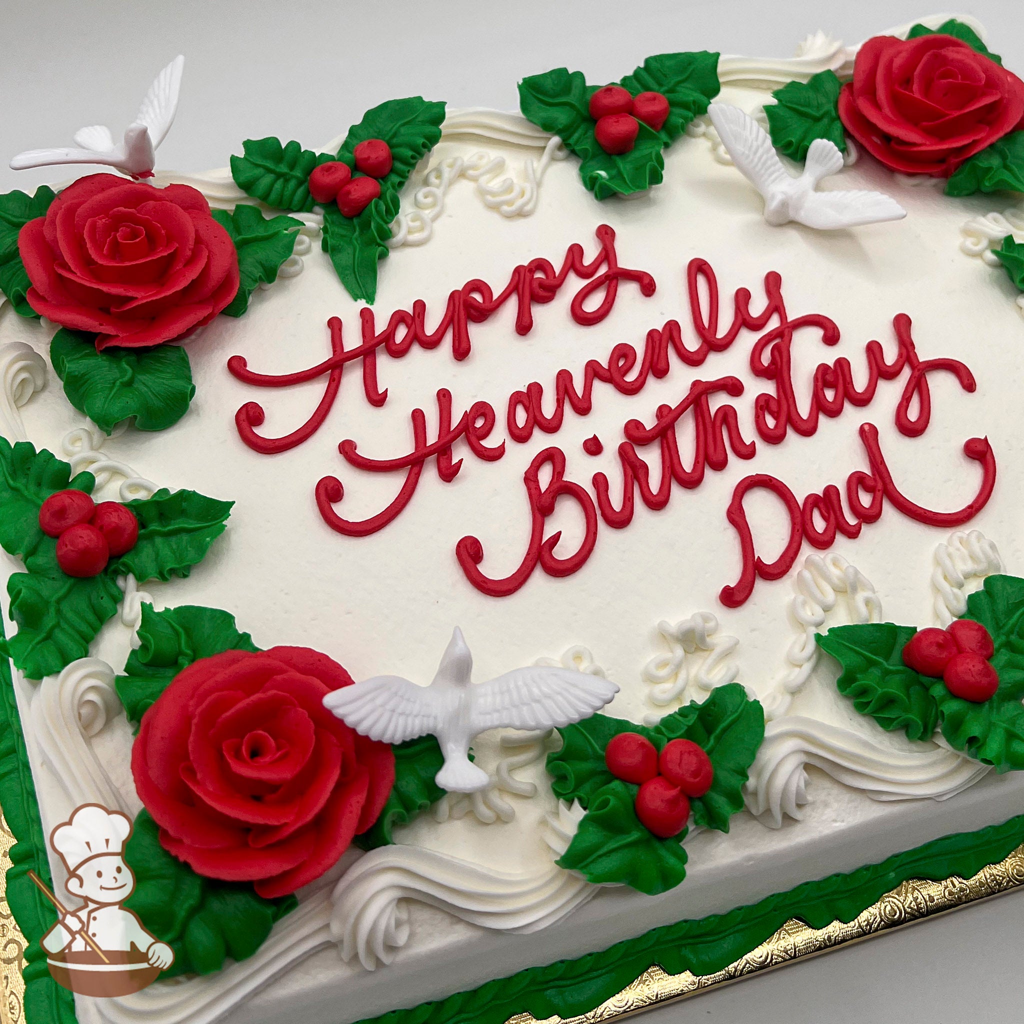 Holly, Doves and Roses Cake & Freedom Bakery – Watsonville & Monterey