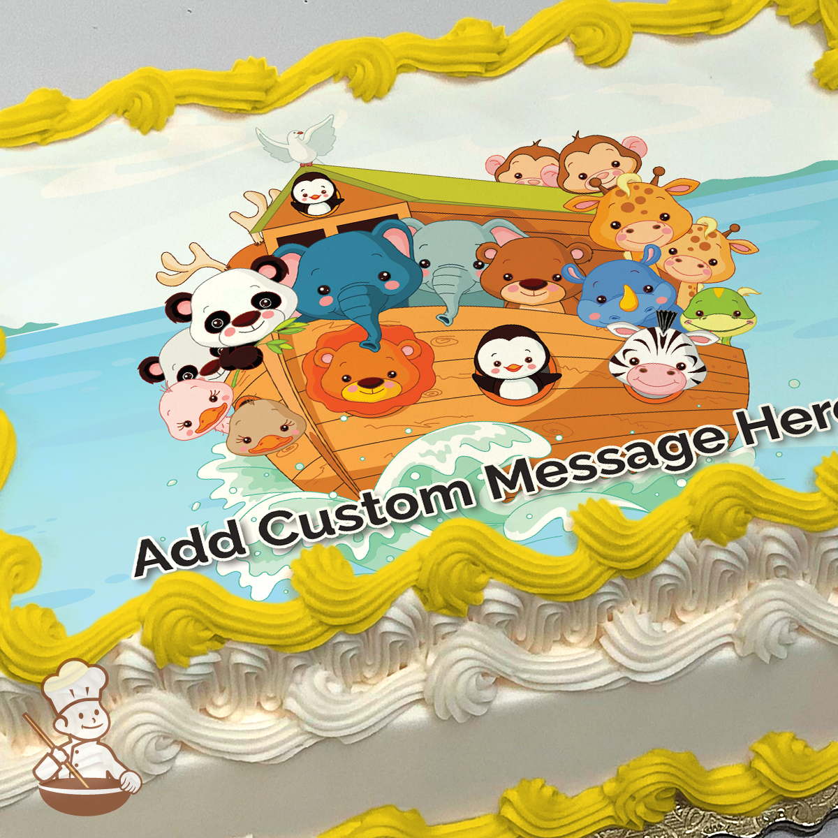 Noah's Ark Animal Cruising Photo Cake | Freedom Bakery