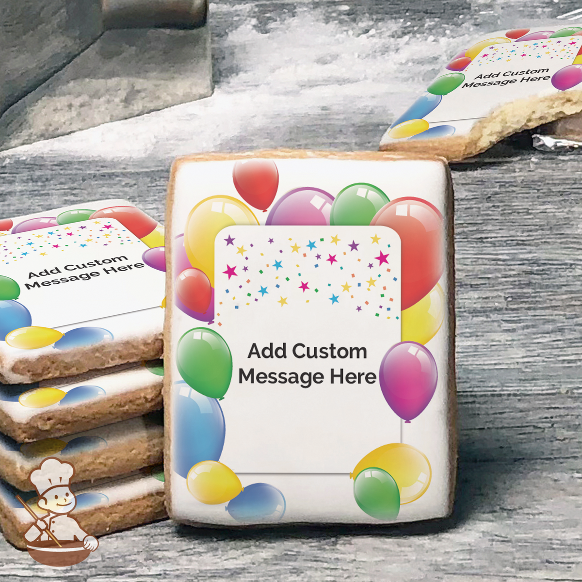 Floating Balloons Custom Message Cookies | Freedom Bakery