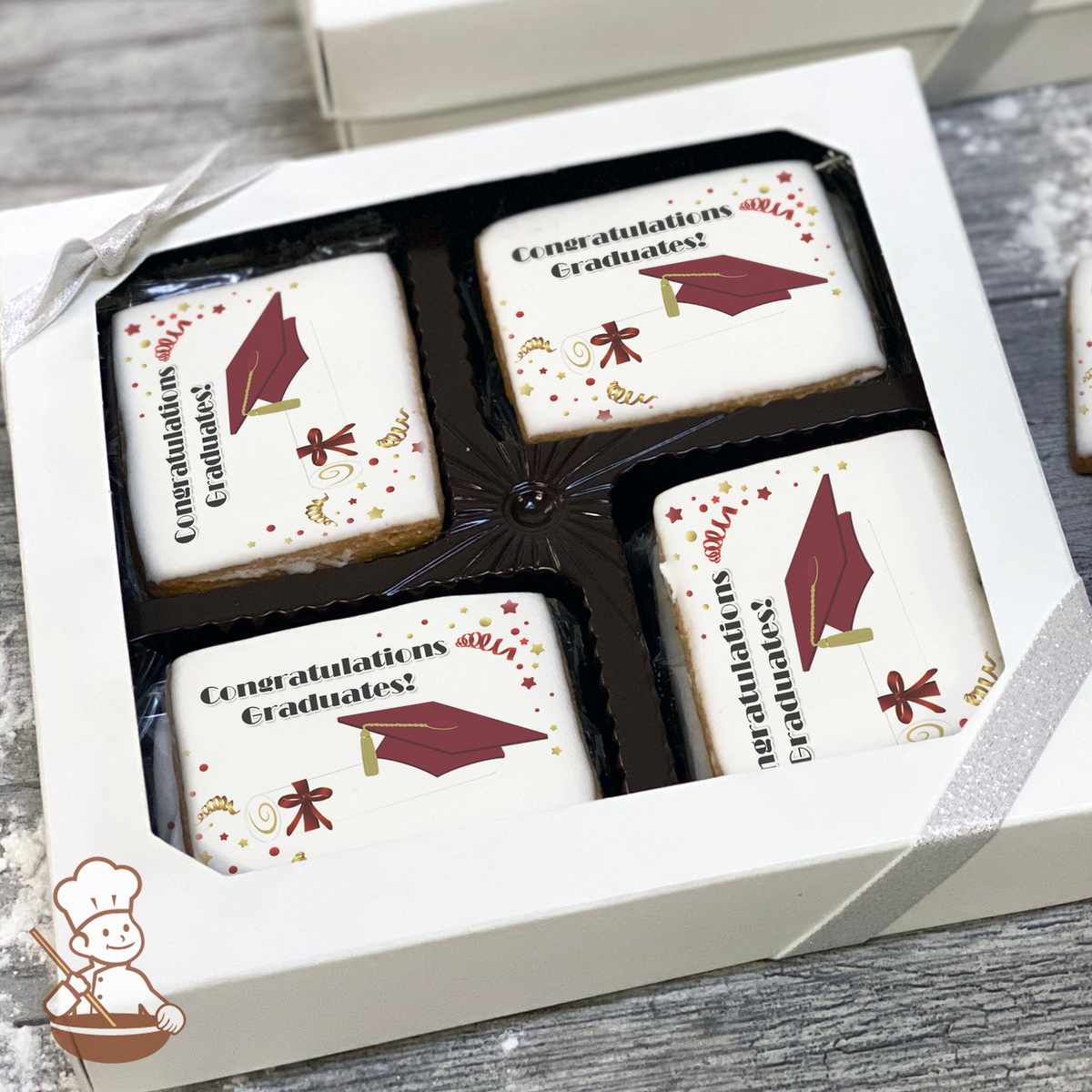 Graduation in Burgundy Cookie Gift Box | Freedom Bakery
