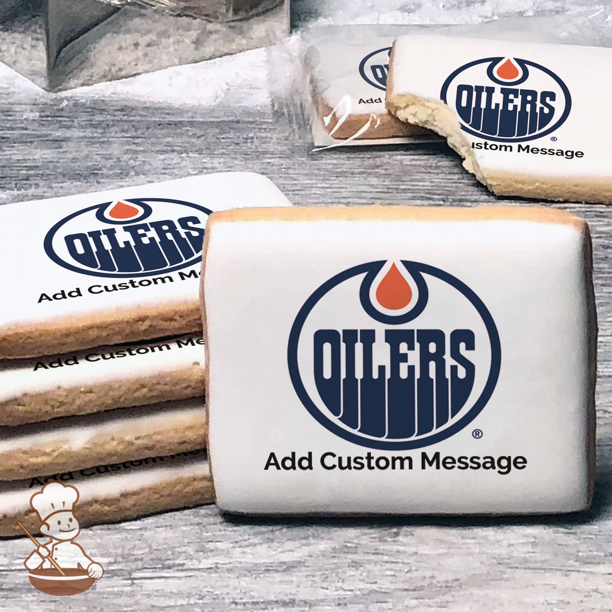 NHL Edmonton Oilers Custom Message Cookies | Freedom Bakery