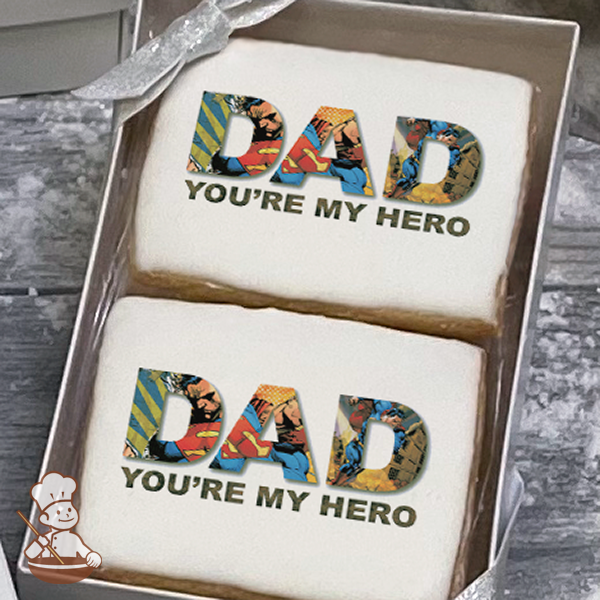 Superman DAD You're My Hero Cookie Gift Box | Freedom Bakery