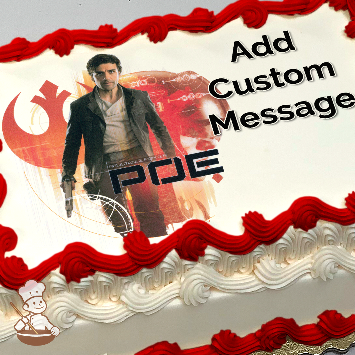 Star Wars The Last Jedi Poe Photo Cake | Freedom Bakery