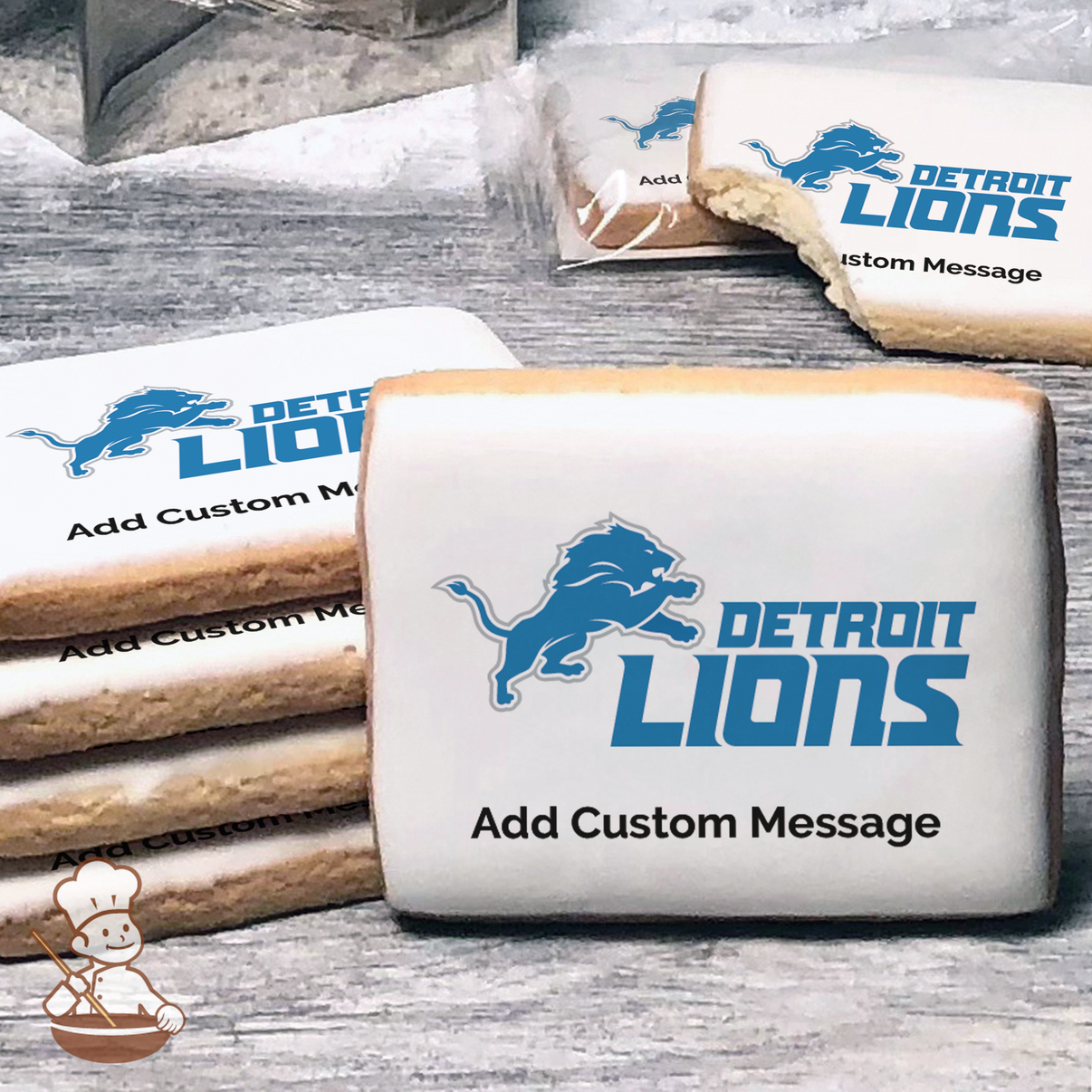 NFL Detroit Lions Custom Message Cookies | Freedom Bakery