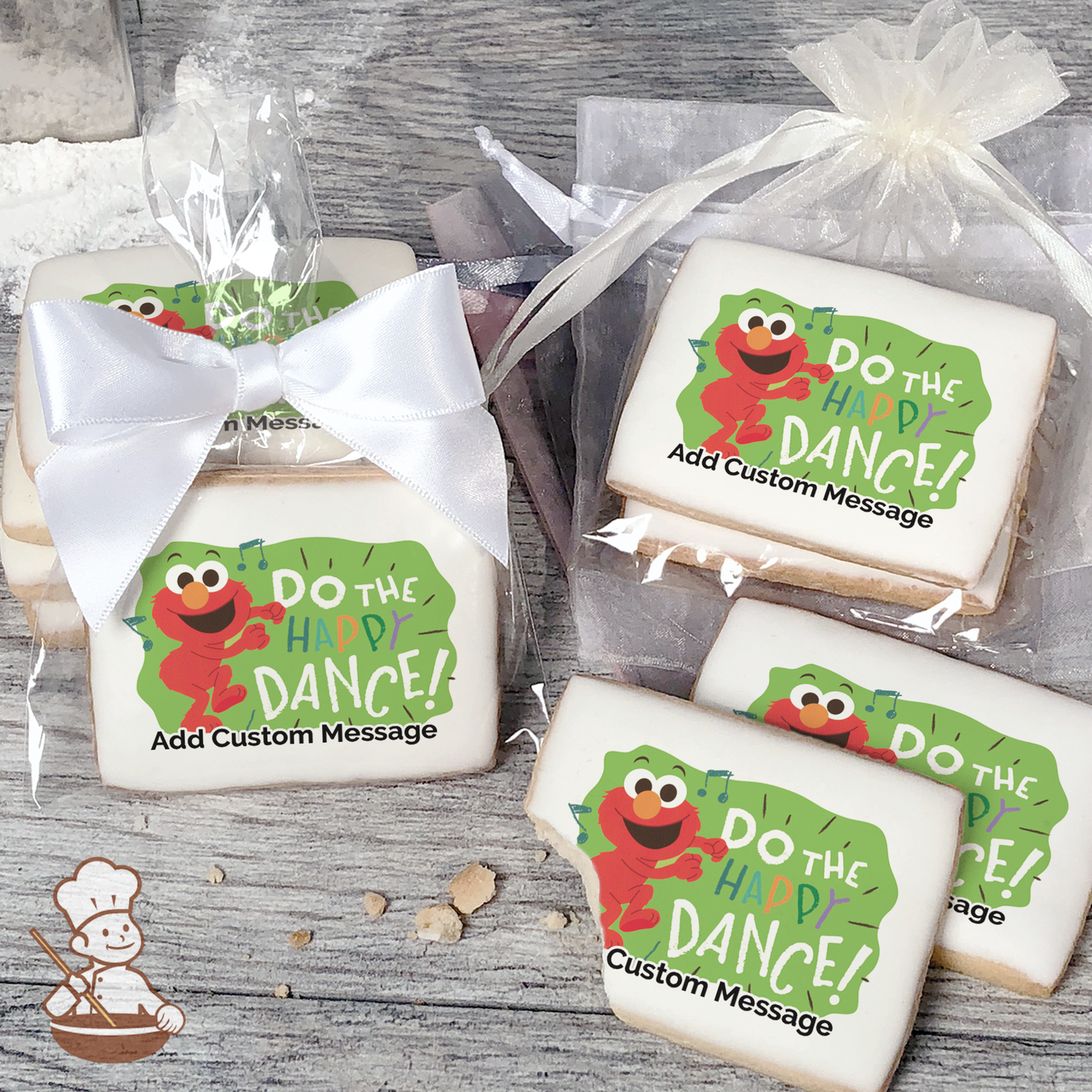 Sesame Street Elmo Happy Dance Custom Message Cookies | Freedom Bakery