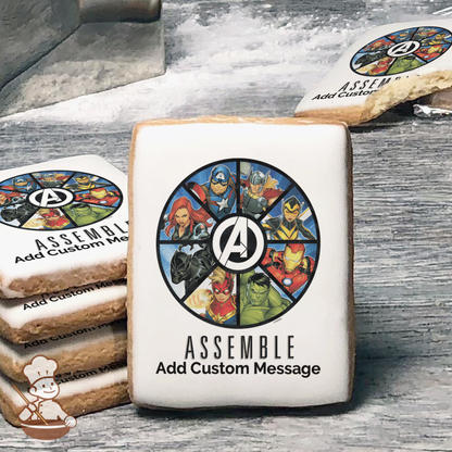 MARVEL Avengers Assemble Custom Message Cookies | Freedom Bakery