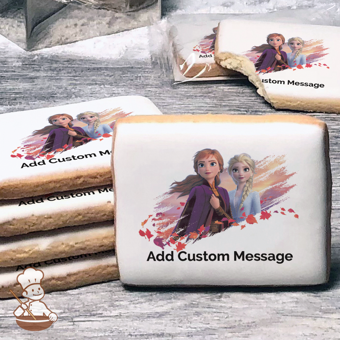Frozen 2 Elsa and Anna Custom Message Cookies | Freedom Bakery