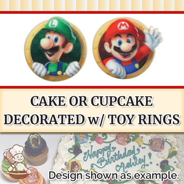 Super Mario Mario And Luigi Toy Ring Cake or Cupcake – Freedom Bakery
