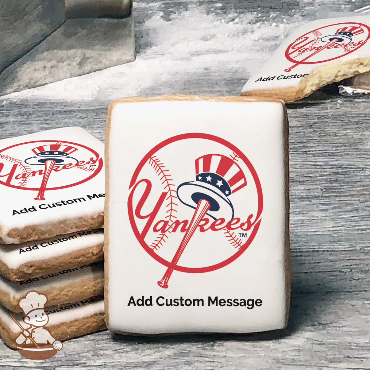 MLB New York Yankees Custom Message Cookies | Freedom Bakery