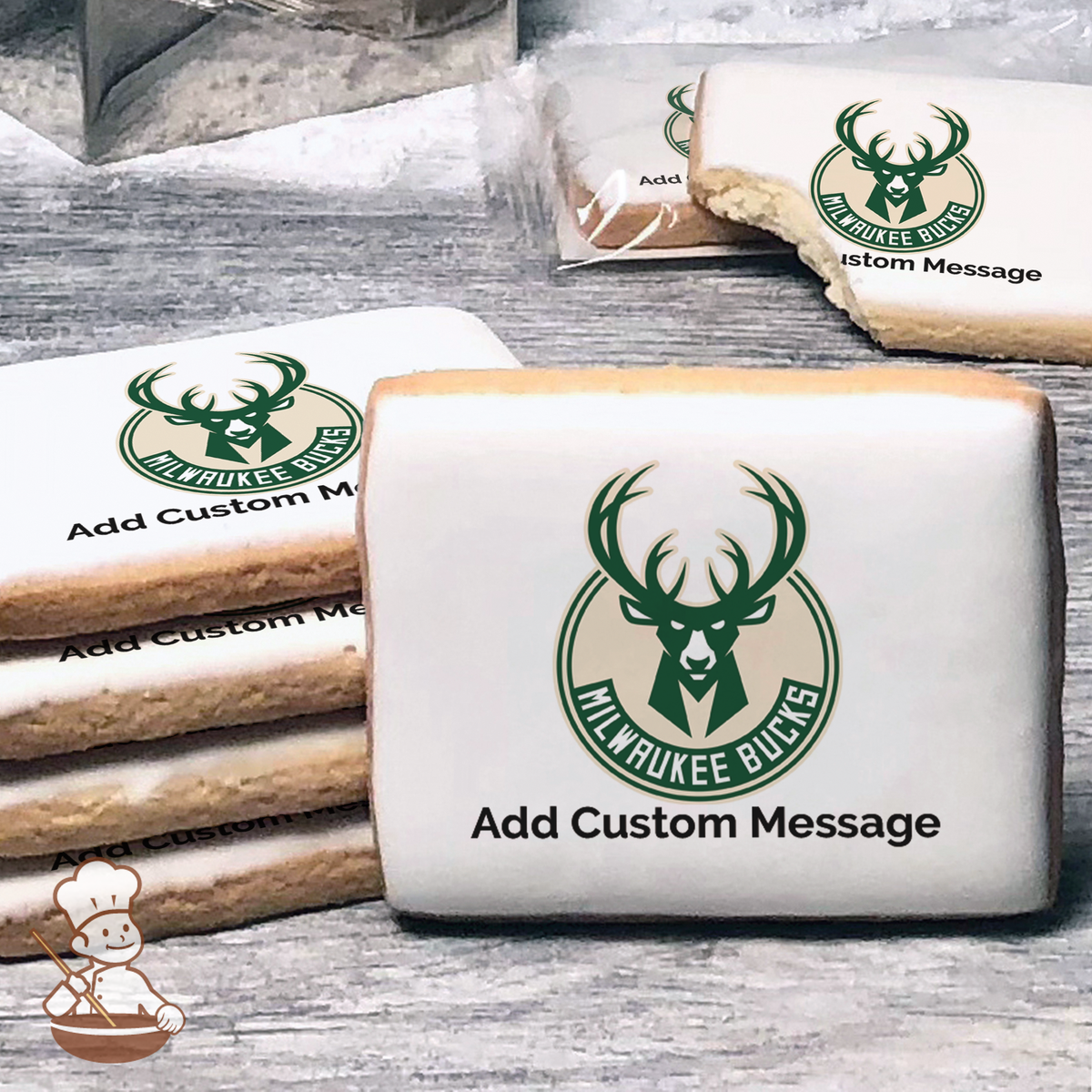 NBA Milwaukee Bucks Custom Message Cookies | Freedom Bakery