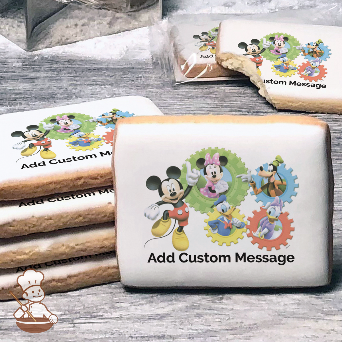 Mickey Mouse Clubhouse Cheers Custom Message Cookies | Freedom Bakery