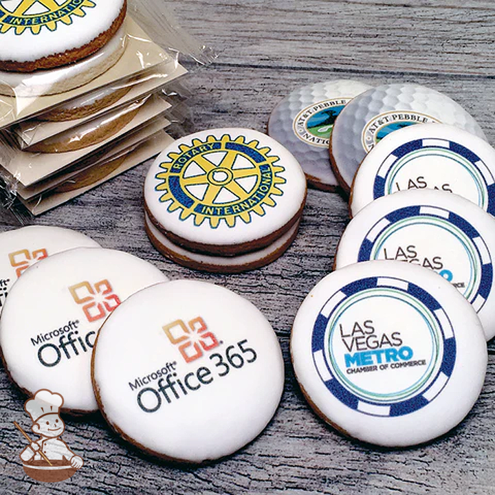 Round Custom Logo Cookies | Freedom Bakery