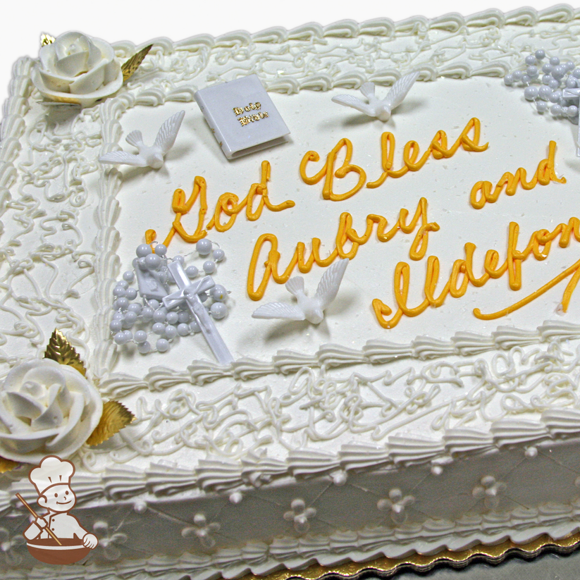 Elegant Communion Cake – Freedom Bakery